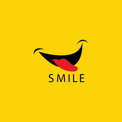 Smile logo in yellow background Royalty Free Vector Image