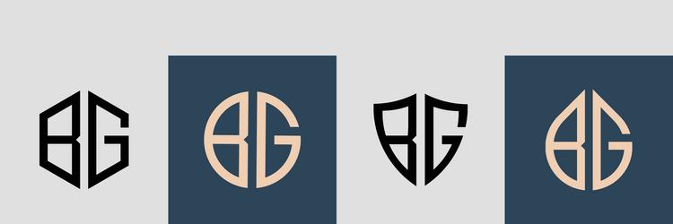 Creative initial letters en logo designs bundle Vector Image