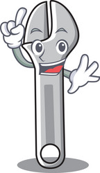 Finger spanner character cartoon style Royalty Free Vector