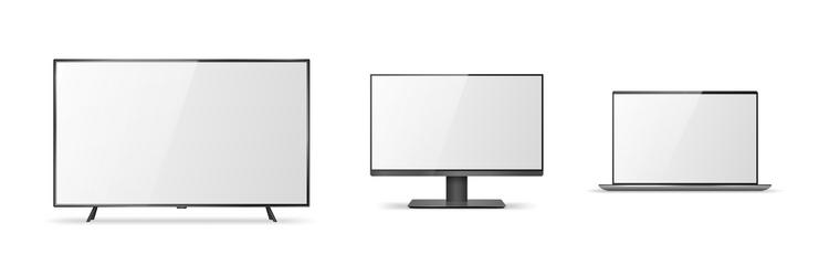 Tv set realistic television screen computer Vector Image