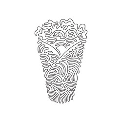 Single continuous line drawing doner kebab on Vector Image
