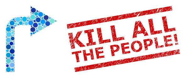Kill all the people exclamation textile stamps Vector Image