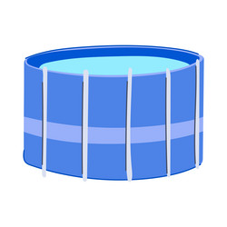 Grass inflatable swimming pool cartoon Royalty Free Vector