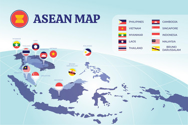 Asean map Royalty Free Vector Image - VectorStock
