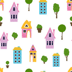 Cute cartoon houses Royalty Free Vector Image - VectorStock