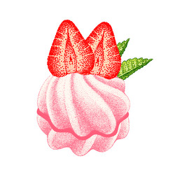 Set pink meringue marshmallow zefir Royalty Free Vector