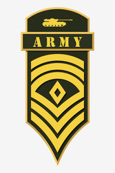 First sergeant 1sg soldier military rank insignia Vector Image