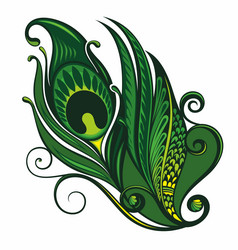 Single Peacock Feathers Vector