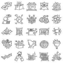 Facebook icon doodle hand drawn or outline Vector Image