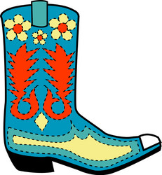 Cowboy boots and hat color isolated for desi Vector Image