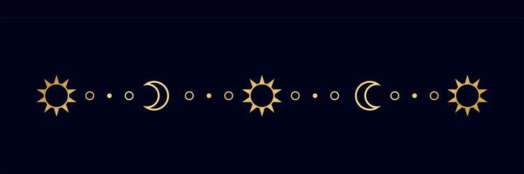 Gold celestial text divider with sun stars moon Vector Image