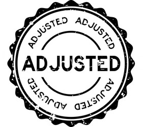 Grunge black adjusted word round rubber seal Vector Image