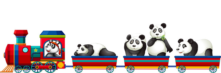 Train and two wagon carts Royalty Free Vector Image