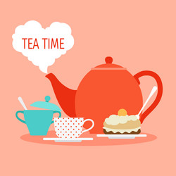 Tea time card Royalty Free Vector Image - VectorStock