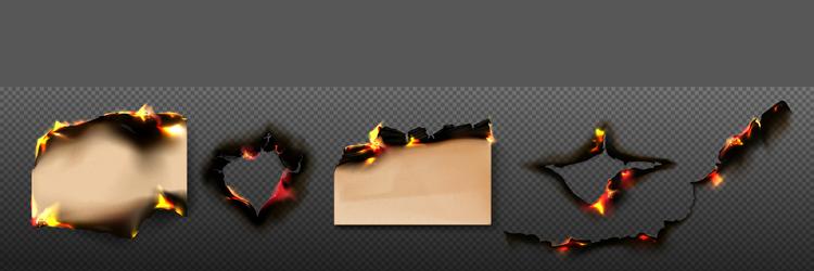 Burn craft paper borders burnt pages parchment Vector Image