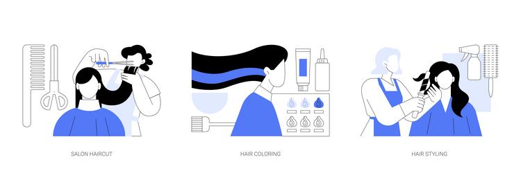 Hair coloring isolated cartoon Royalty Free Vector Image