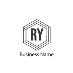 Initial letter yr logo template design Royalty Free Vector