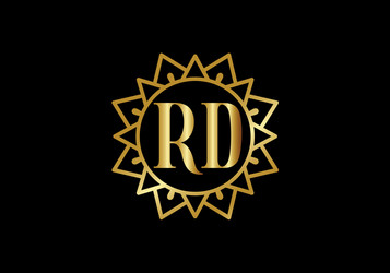 Initial monogram letter r d logo design template Vector Image