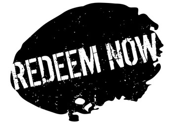 Redeem now stamp on white Royalty Free Vector Image