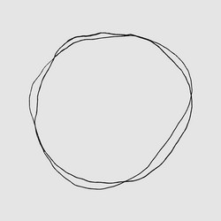 Line sketch circle frame Royalty Free Vector Image