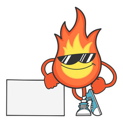 Smiling fireball with sunglasses cartoon Vector Image