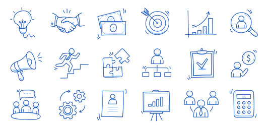 Success business career doodle icon Royalty Free Vector