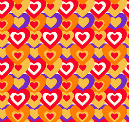 Groovy hearts seamless pattern psychedelic Vector Image