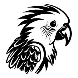 Parrot head silhouette Royalty Free Vector Image