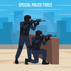 Police officers in tactical gear riot policemen Vector Image