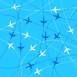 Background pattern with airplane routes Royalty Free Vector