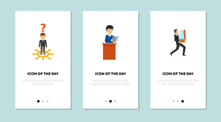Working day icon set business process collection Vector Image