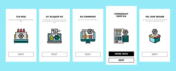 Walkthrough erp with linear icons concept Vector Image