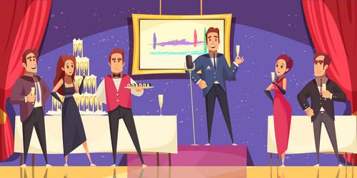 Banquet cartoon Royalty Free Vector Image - VectorStock