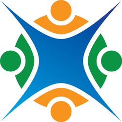 Hands teamwork helping logo Royalty Free Vector Image