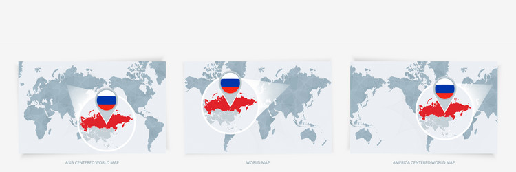 Detailed world map with pinned enlarged map Vector Image