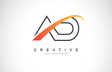 Ad a d swoosh letter logo design with modern Vector Image