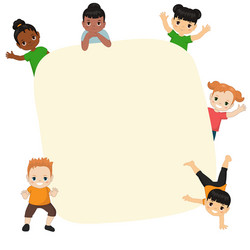 Group of happy children Royalty Free Vector Image