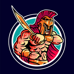 Sparta warrior mascot logo Royalty Free Vector Image