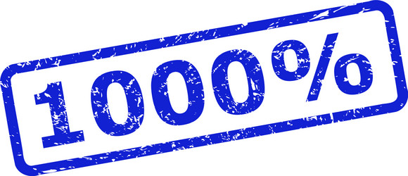 1000 stamp seal with unclean texture and rounded Vector Image