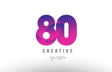 Number 80 eighty for company logo icon design Vector Image