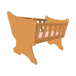 Baby carousel with hanging toys over wooden cot Vector Image