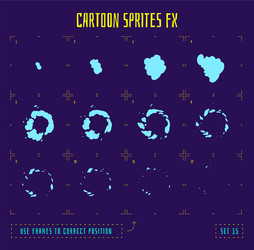 Water motion sprite sheet vfx rotate animation Vector Image