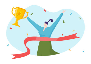 Woman in glasses getting first place Royalty Free Vector