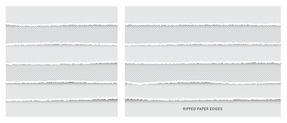 Ripped colored paper strips realistic crumpled Vector Image