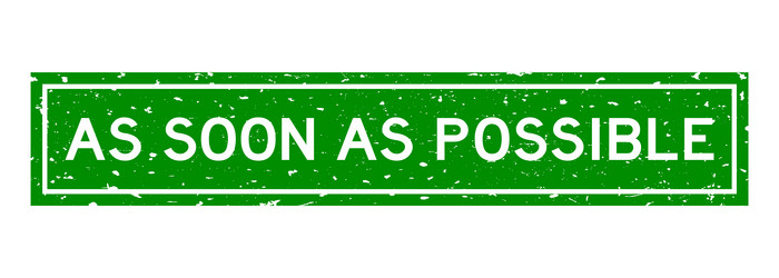 Grunge red asap as soon as possible word square Vector Image