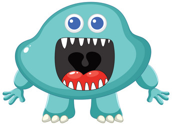 Wild open mouth red monster cartoon character Vector Image