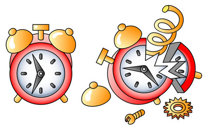 Cartoon alarm clock Royalty Free Vector Image - VectorStock