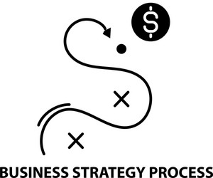 Implementation planning icon black sign Royalty Free Vector