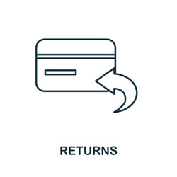 Easy returns icon monochrome simple line retail Vector Image