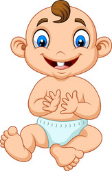 Cartoon monkey clapping hand Royalty Free Vector Image